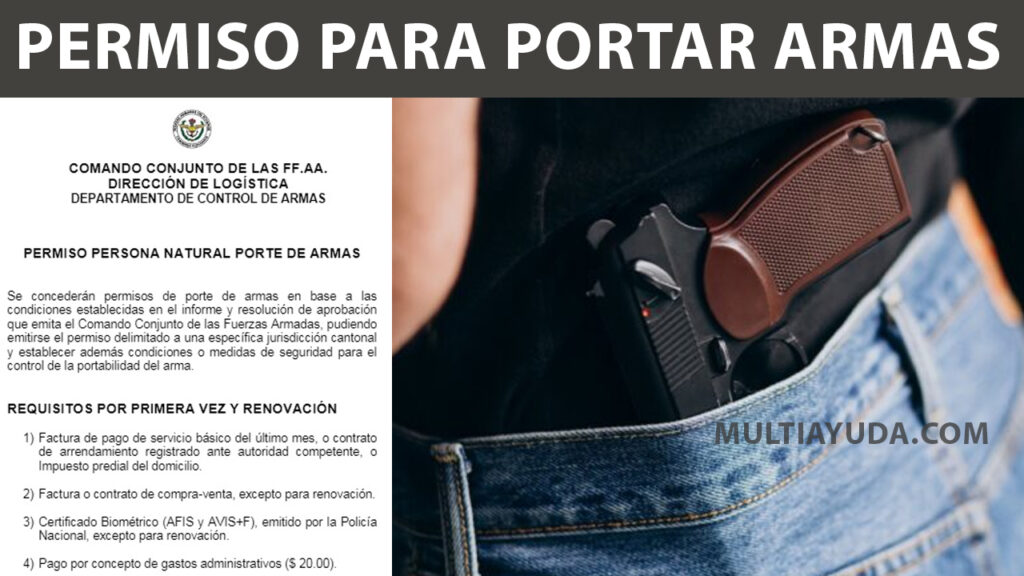 Cómo sacar el permiso para portar armas en Ecuador 2025